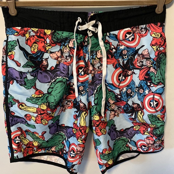 Marvel | Swim | Mens Marvel Superhero Board Shorts Bathing Suit Size ...